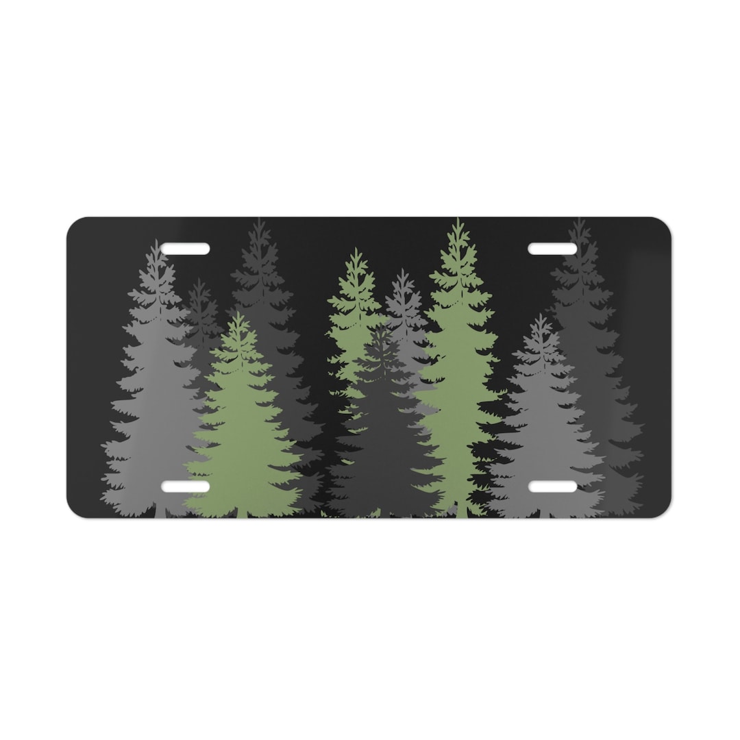 Tree Scene Aluminum Vanity Plate: Forest Car Tag - Etsy