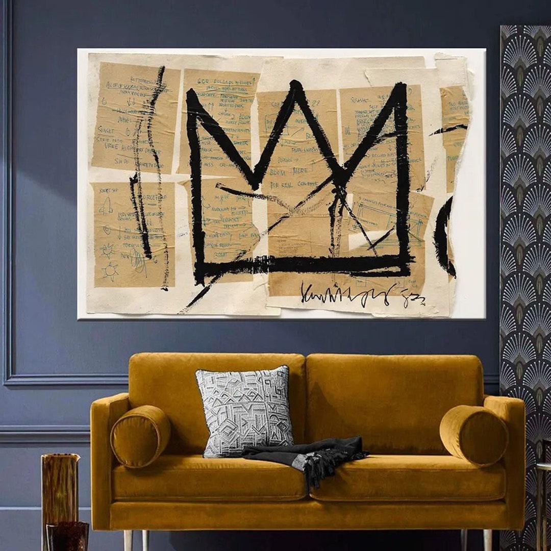 156. Jean Michel Basquiat Wall Art Print , Basquiat Abstract Exhibition ...