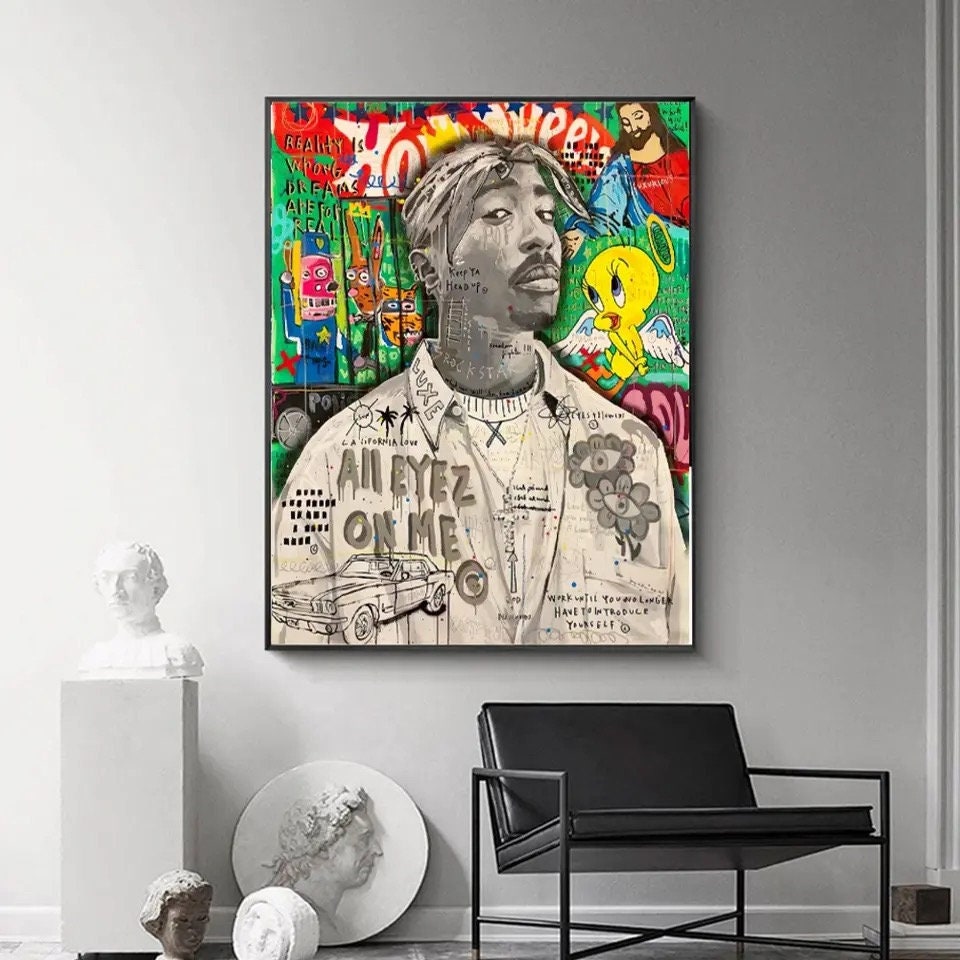 45. 2pac Canvas Pop Culture Decor Graffiti Painting 2pac - Etsy