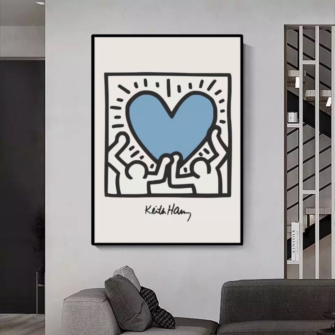 171. Keith Haring Love Heart Print , Famous Art Poster, Art Exhibition ...