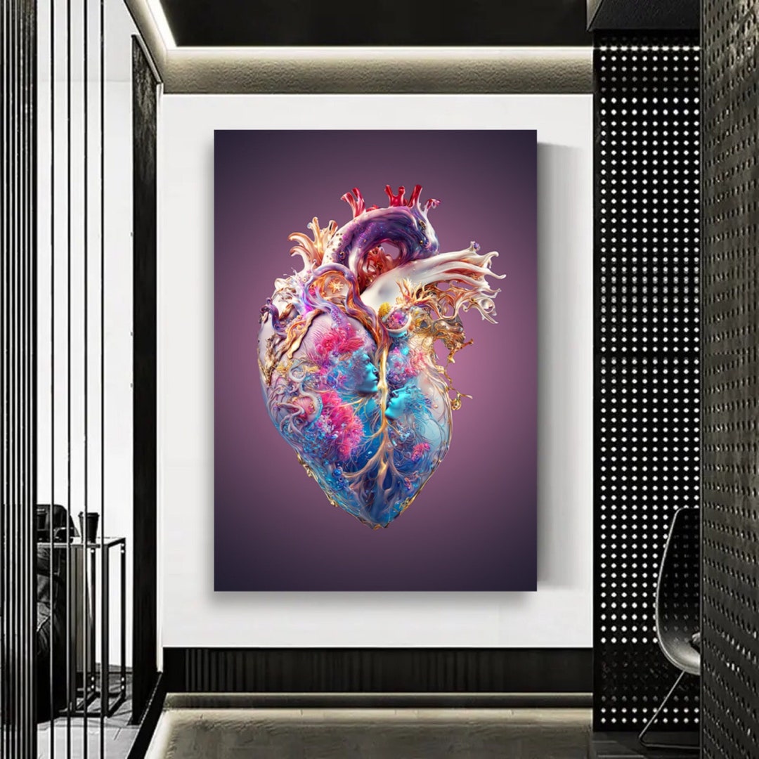 Canvas Heart Intense Emotion , Painting of Heart , Heart Painting ...