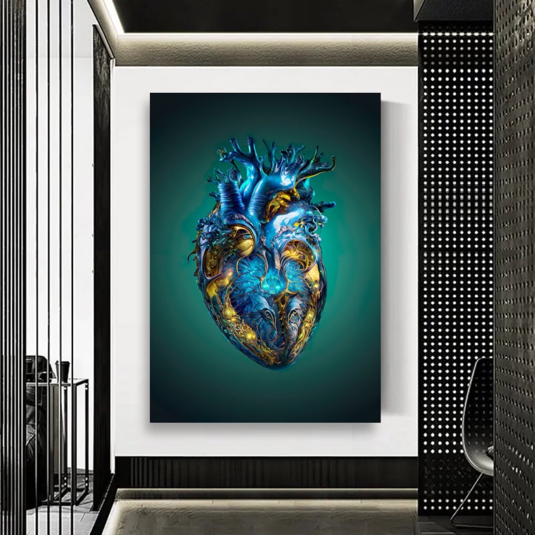 Positive Heart Canvas , Heart Painting , Heart Painting , Heart Wall ...