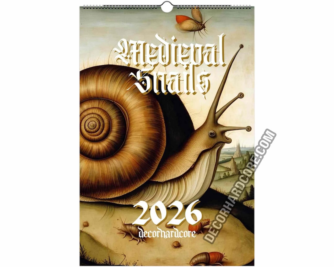 2026 Medieval Snails Wall Calendar With Hook, Marginalia Manuscript ...