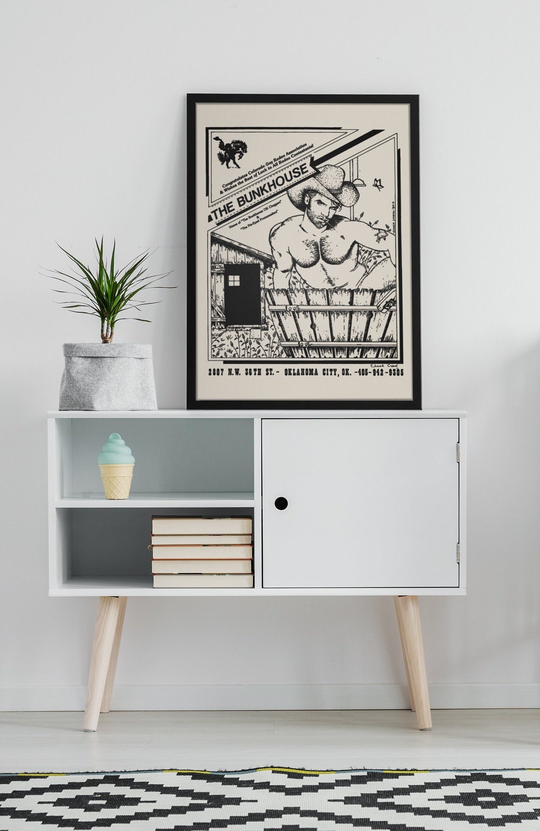 The Bunkhouse Queer Rodeo Unframed Poster, Gay Cowboy Wall Art ...