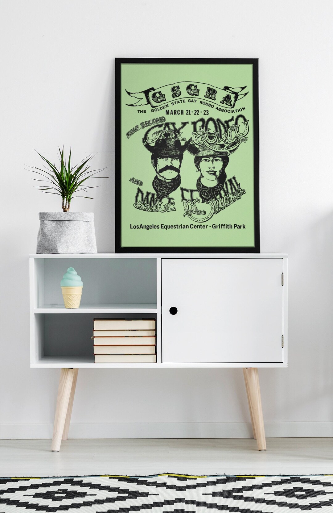 Vintagae Gay Lesbian Rodeo Association Poster, Cowboy and Cowgirl LA ...