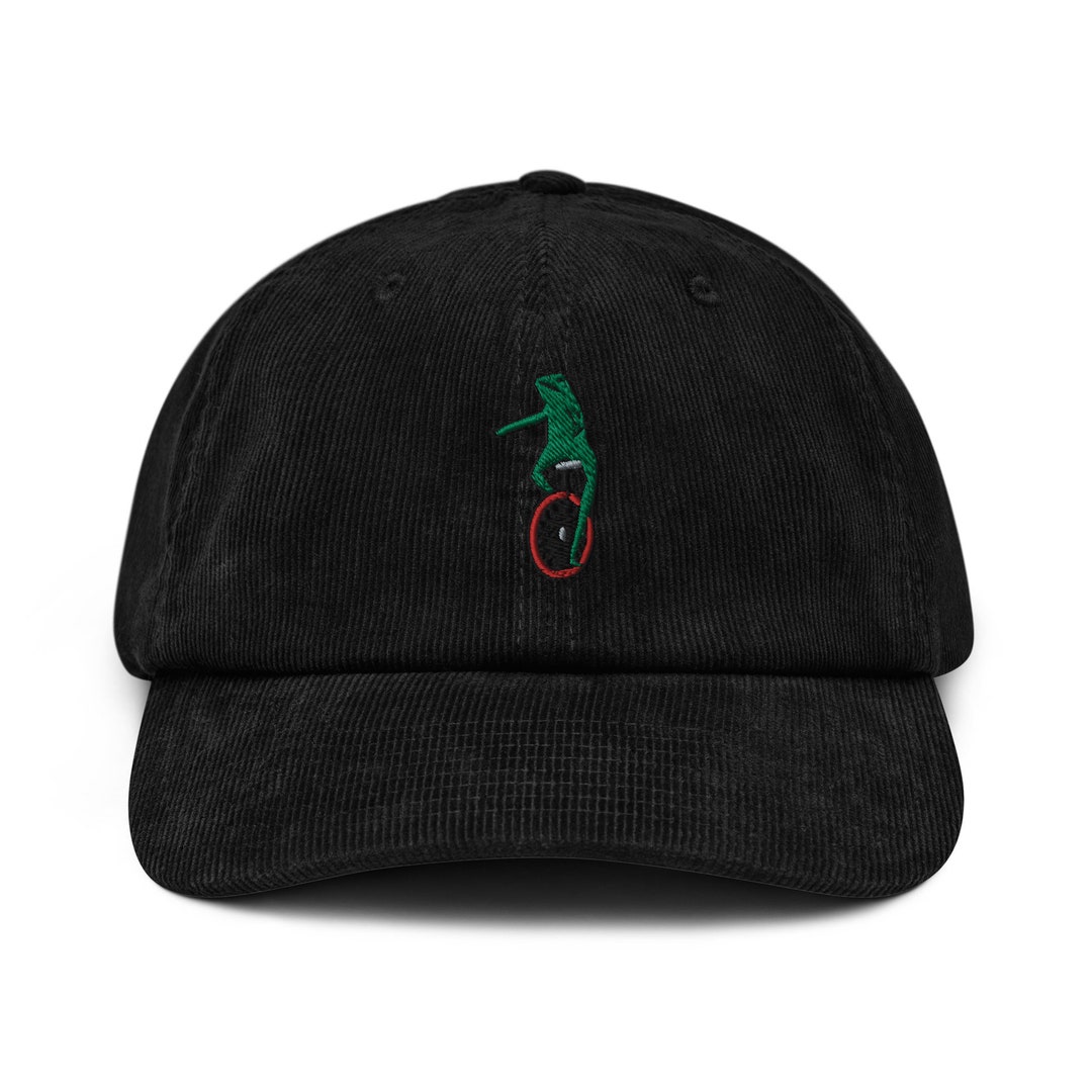 Frog Meme Embroidered Corduroy Hat, Frog on Unicycle Unisex Dad Hat ...