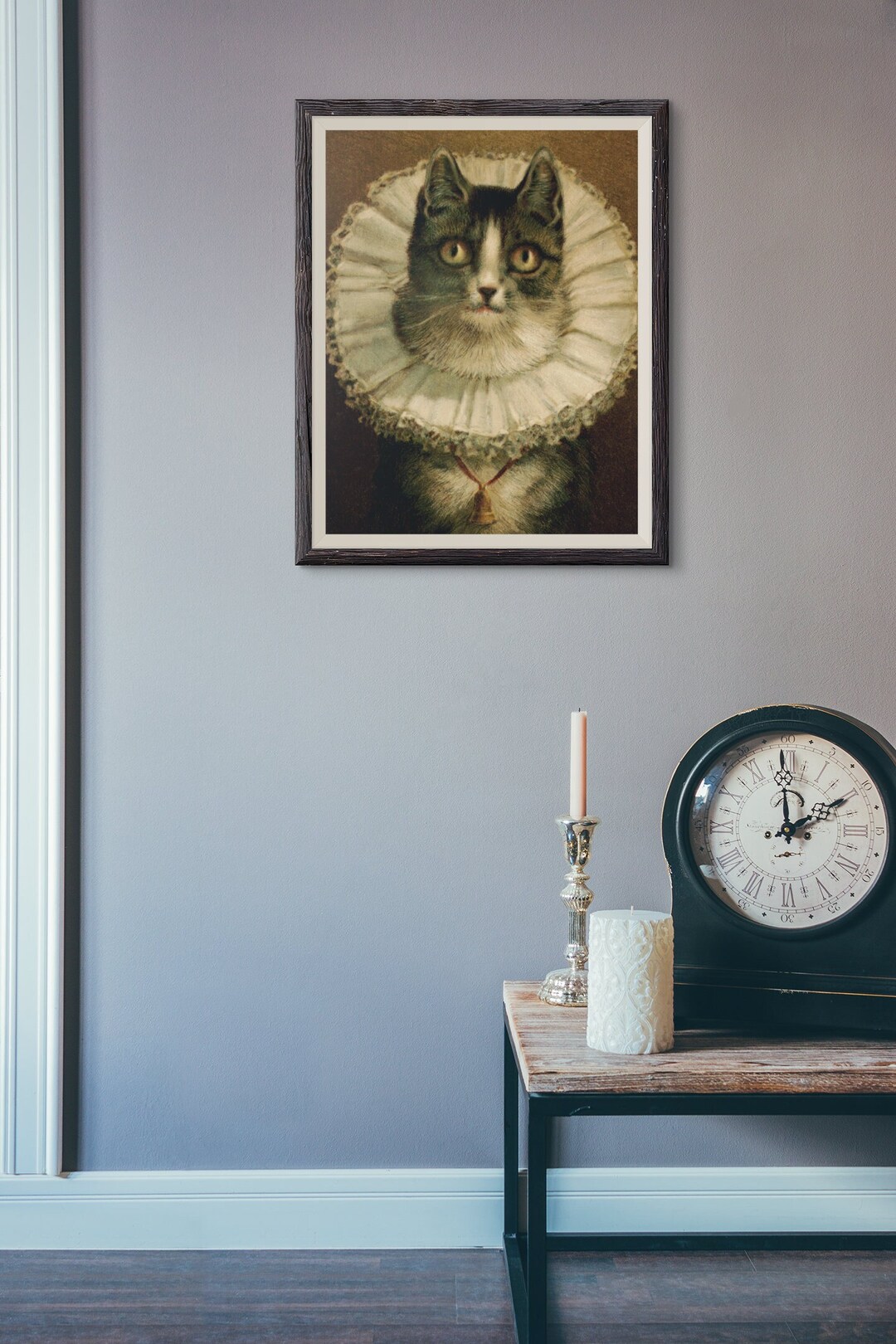 Cat With Collar and Bell Print, the Widow by Frederick Dielman, Gothic ...