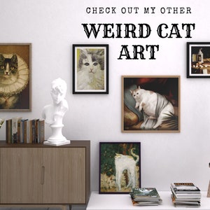 A Glaring of Cats Making Music and Singing, Weird Cat Wall Art, Flemish ...