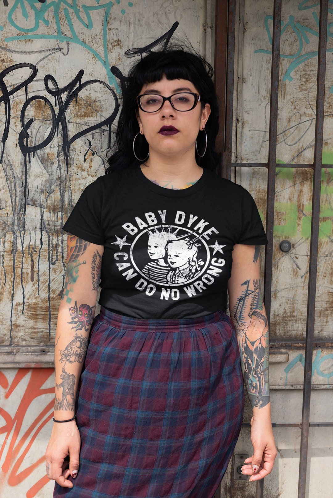 Baby Dyke Can Do No Wrong Women's Punk Shirt, Vintage Lesbian ...