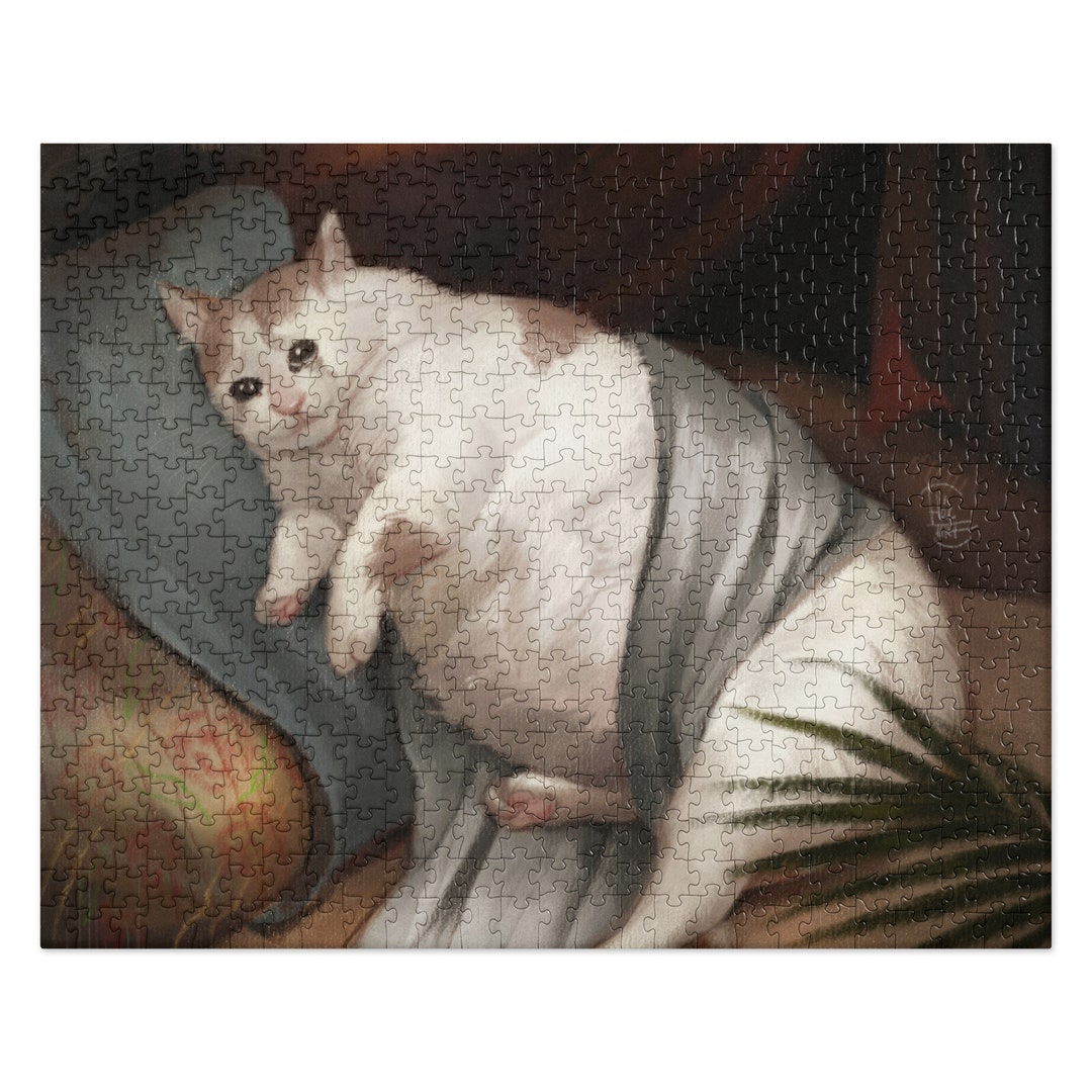 Fat Cat Crying Jigsaw Puzzle, Funny Chonk Meme Art Game, Ugly Cats ...