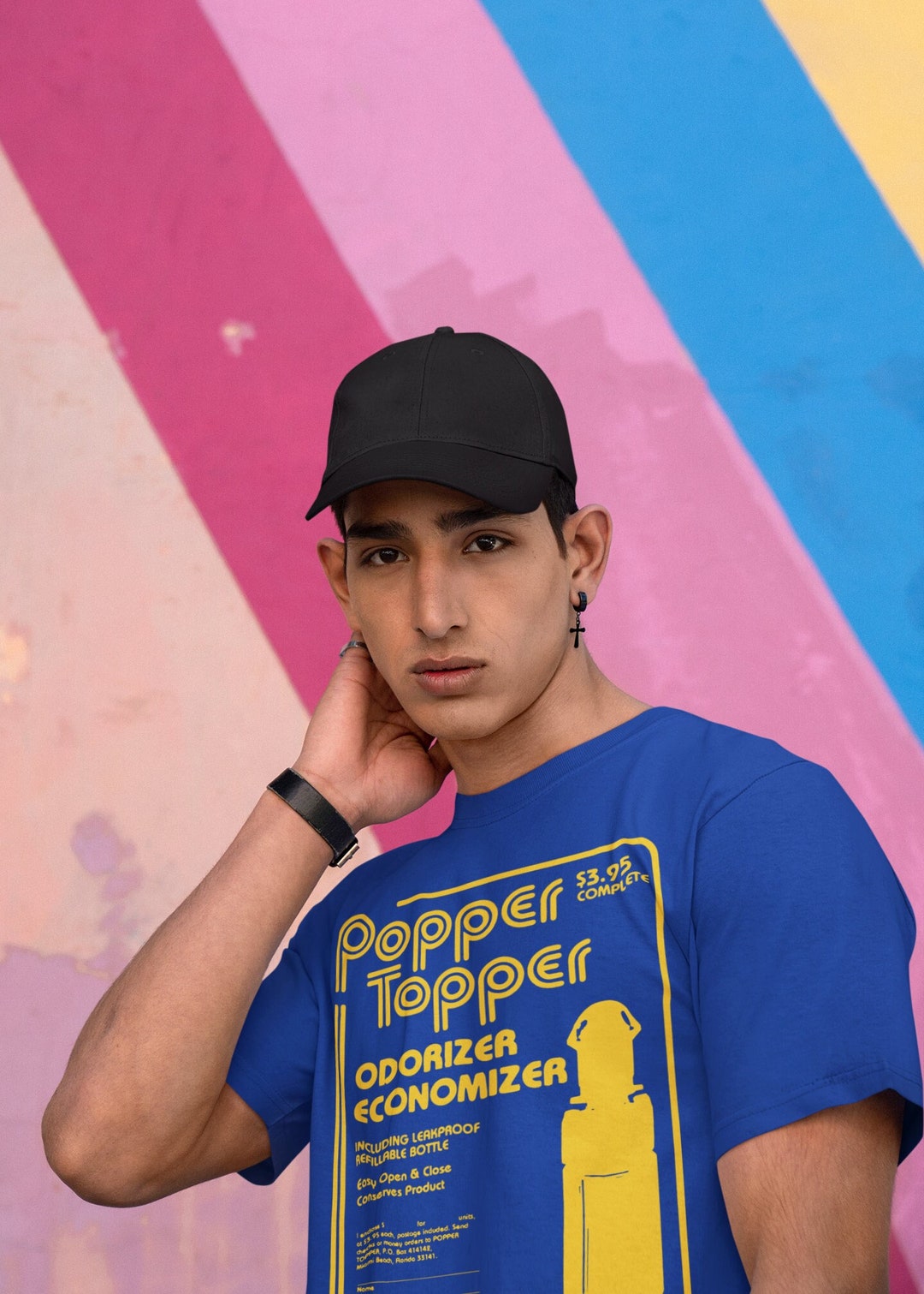 Popper Topper T-shirt, Funny Vintage Gay-zine Party Summer Festival Top ...