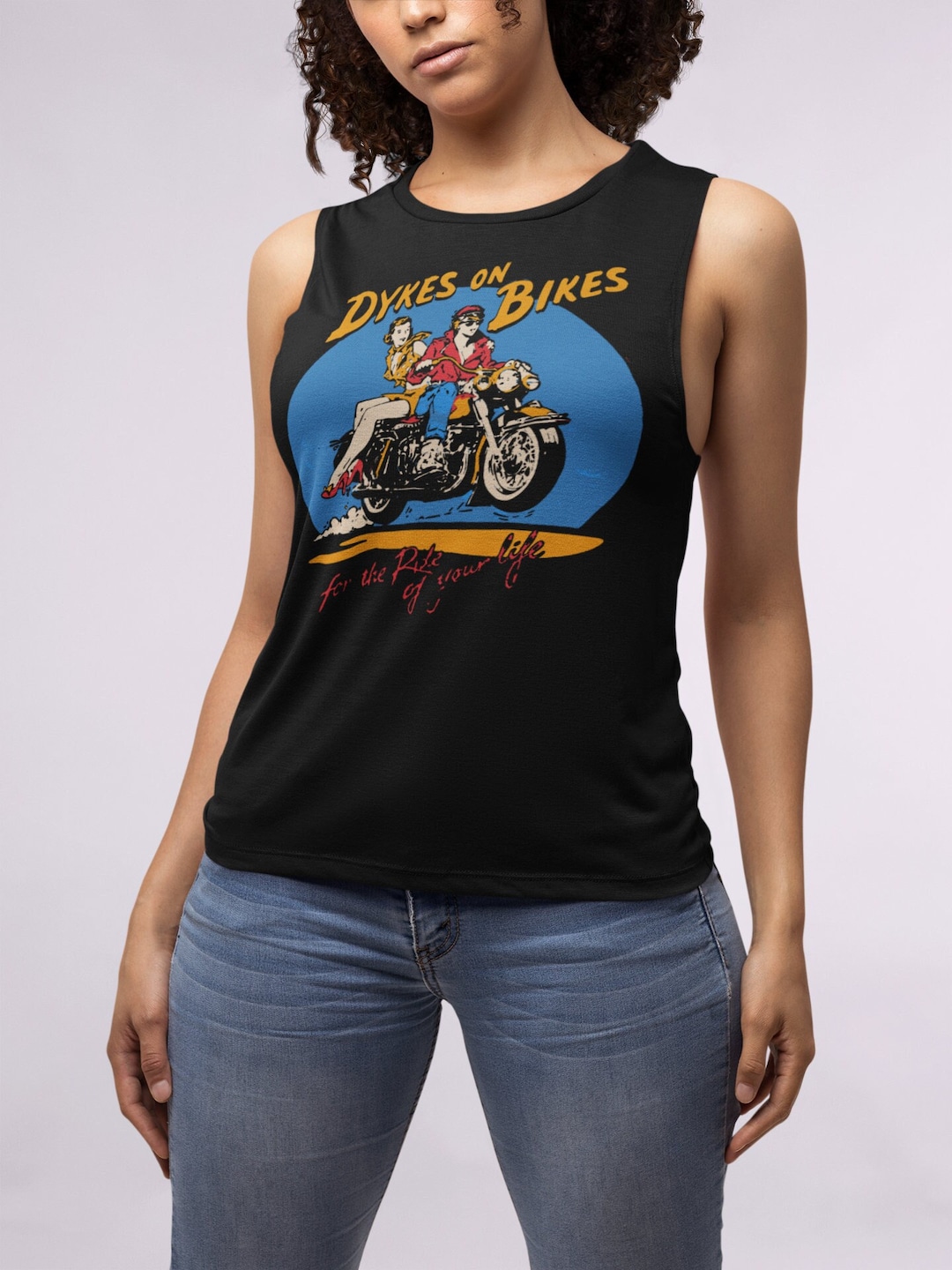 Dykes on Bikes Muscle Shirt, Lesbian Pulp 50's Retro Tee, Butch Pride ...