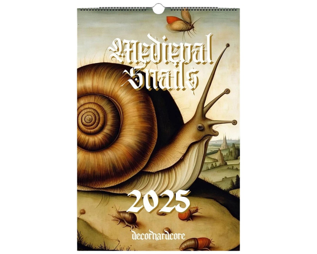 2025 Medieval Snails Wall Calendar With Hook, Marginalia Manuscript ...