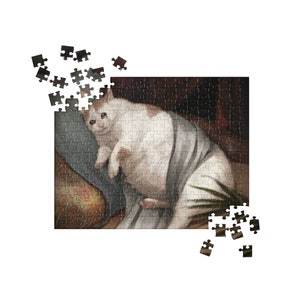 Fat Cat Crying Jigsaw Puzzle, Funny Chonk Meme Art Game, Ugly Cats ...