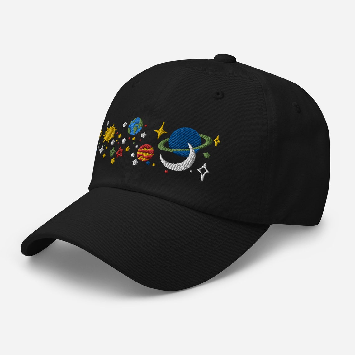 Galaxy Solar System Embroidered Hat, Sun Crescent Moon Celestial Cap ...