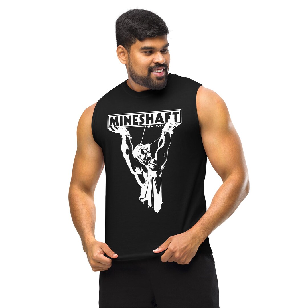 Mineshaft New York Gay Pride Muscle Shirt, BDSM Leather Daddy Disco Men ...