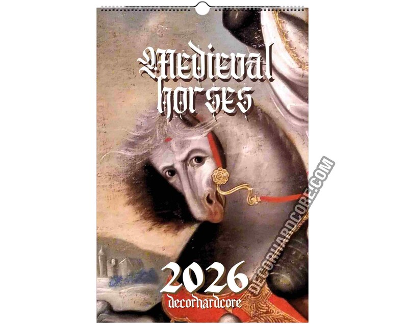 2026 Medieval Horses Wall Calendar With Hook, Marginalia Manuscript ...