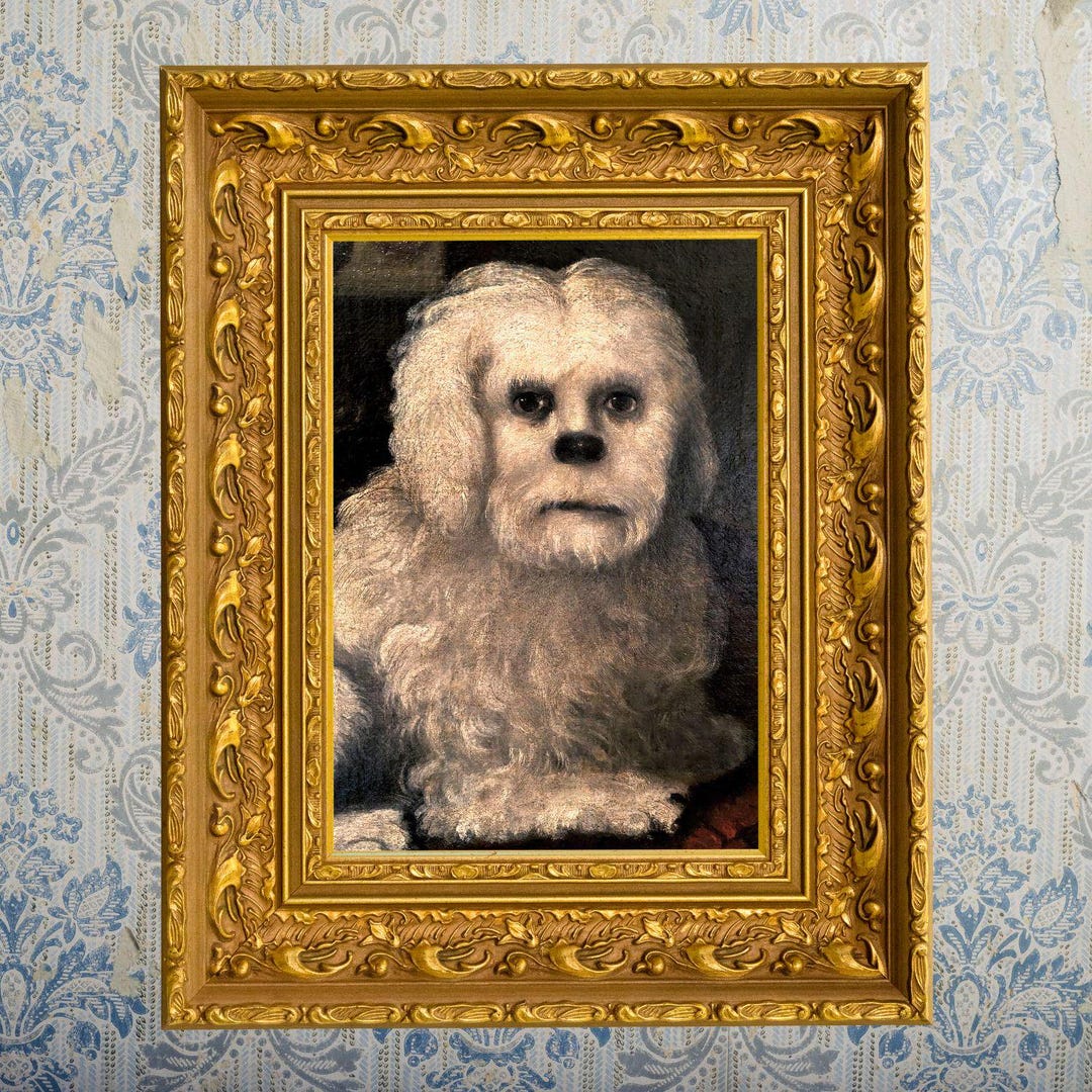 Ugly Renaissance Dog Poster, Strange Quirky Pet Portrait, Home Decor ...