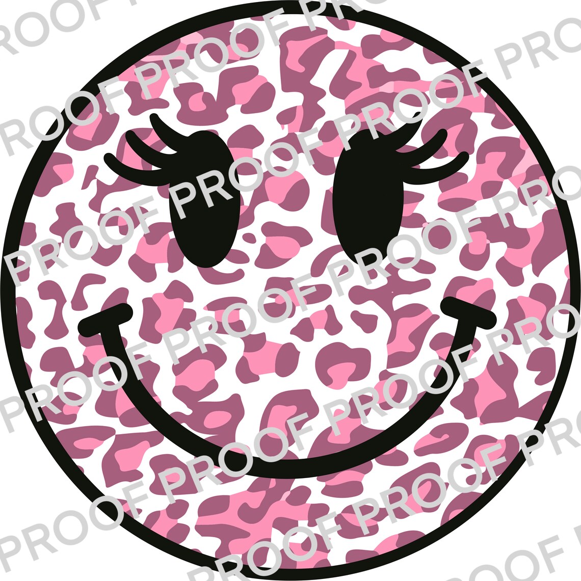 Pink Animal Print Smiley Face PNG Leopard Smiley Face PNG - Etsy