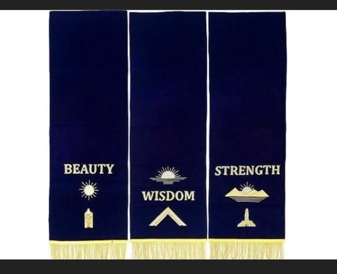 MASONIC BLUE LODGE Pedestal Covers- Set of 3 Hand Embroidered - Etsy