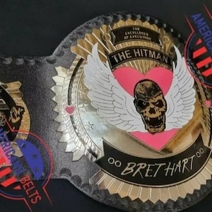 THE HITMAN Bret Hart Wrestling Championship Title Belt - Etsy