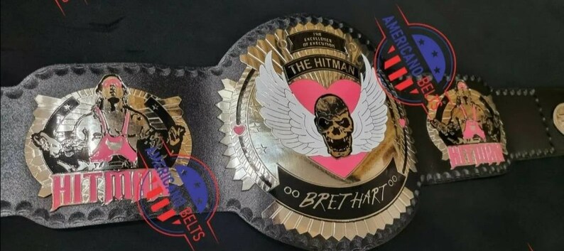 THE HITMAN Bret Hart Wrestling Championship Title Belt - Etsy