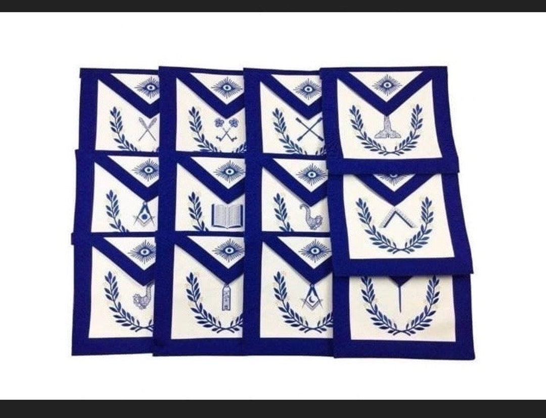 Masonic Blue Lodge Officers Aprons- Set of 12 Aprons - Etsy