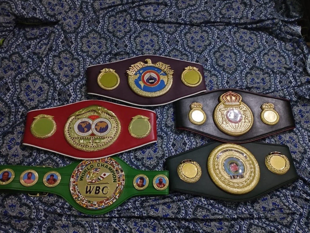 BOXING SET WBC Ibo Ibf Wbo Wba World Championship Title Belt Adult Size ...