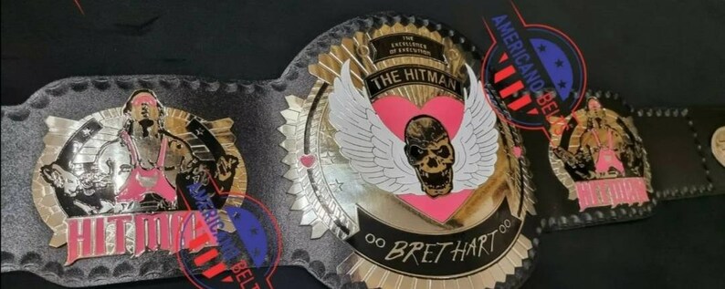 THE HITMAN Bret Hart Wrestling Championship Title Belt - Etsy
