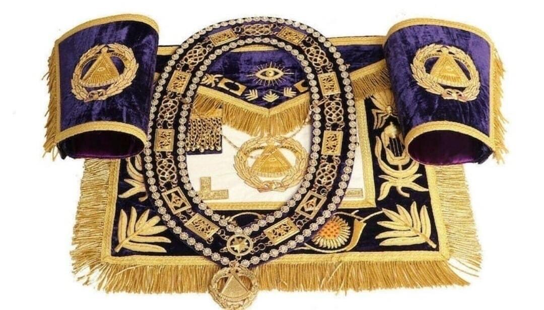 Masonic Regalia Deputy Grand Master 100 LAMBSKIN APRON With Chain ...