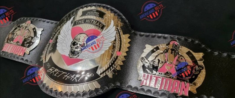 THE HITMAN Bret Hart Wrestling Championship Title Belt - Etsy