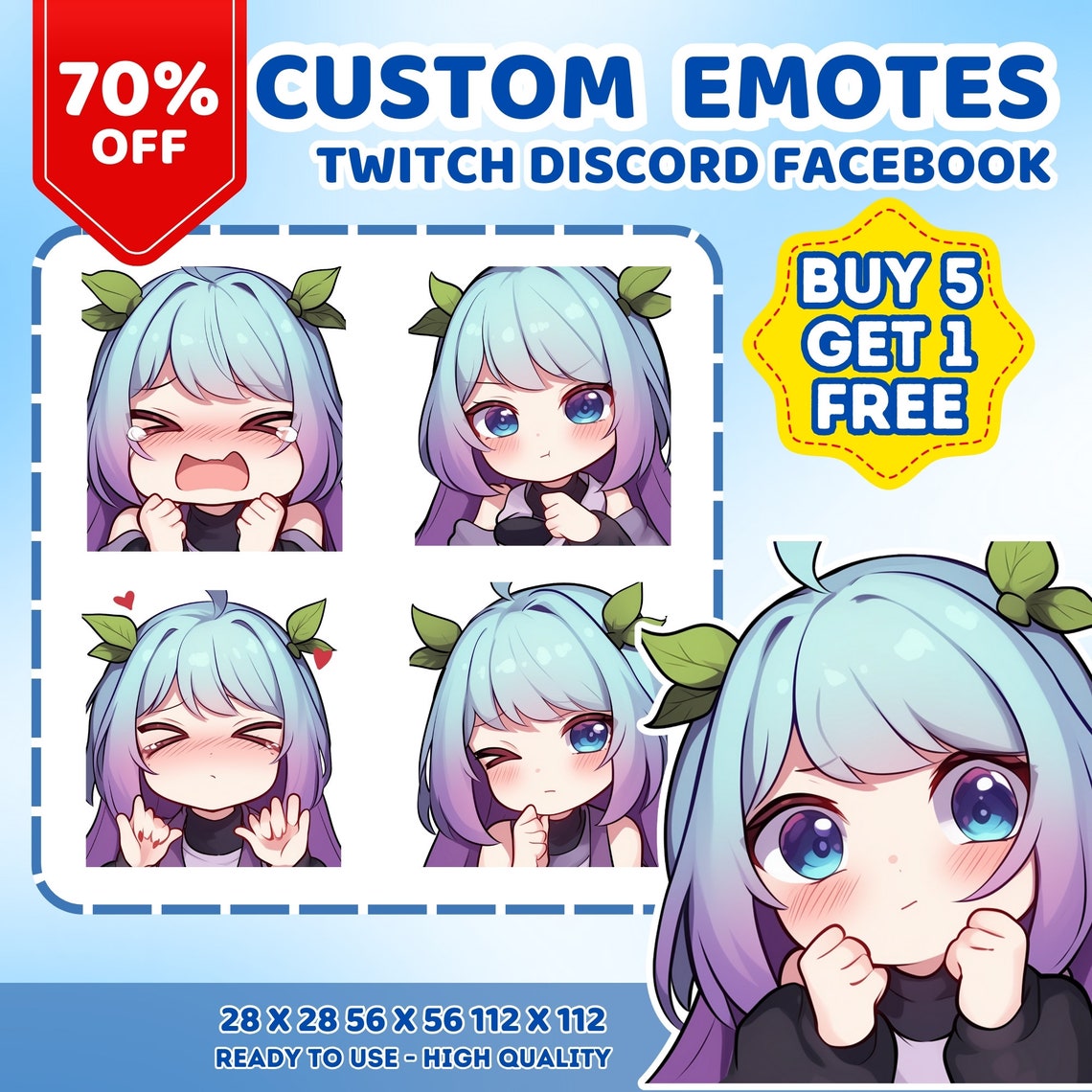 Custom Emotes Twitch Emote for Stream Emote Discord Youtube Emote for ...
