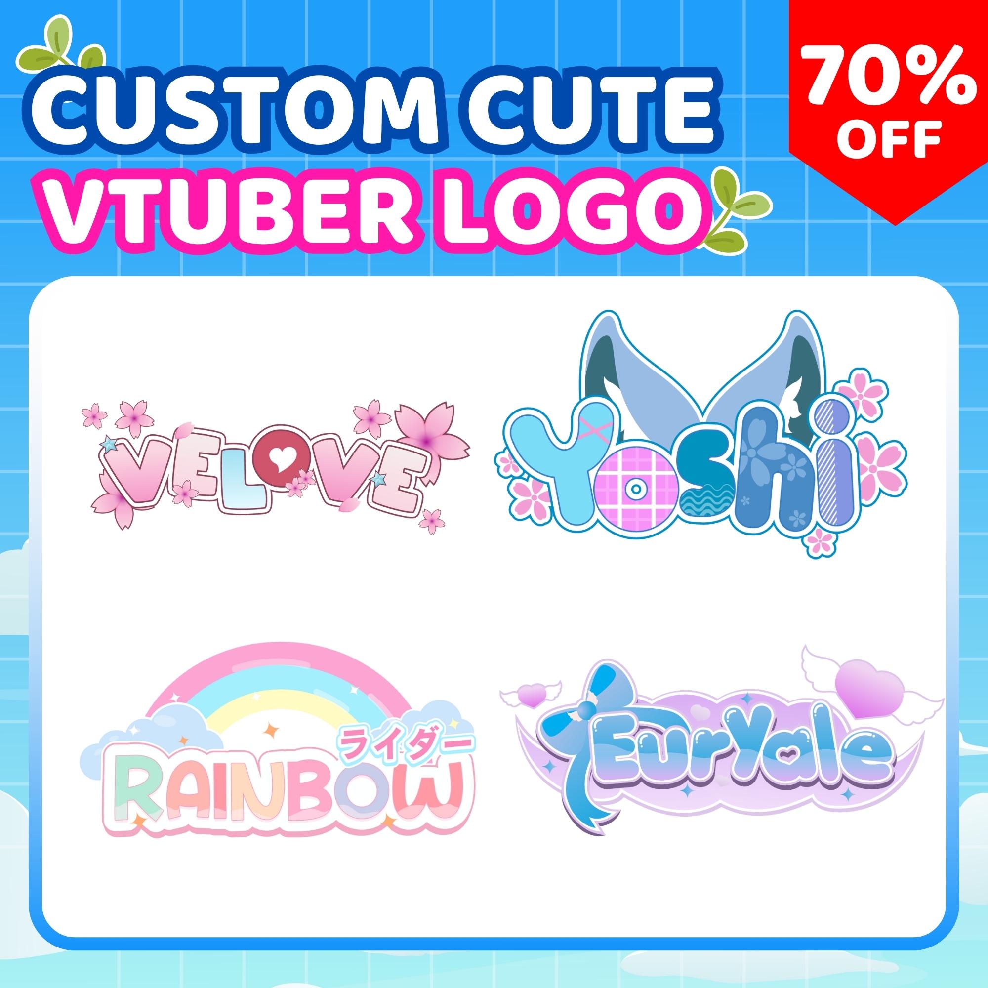 CUSTOM VTUBER LOGO Cute Logo, Kawaii Logo, Vtuber Logo Commission ...