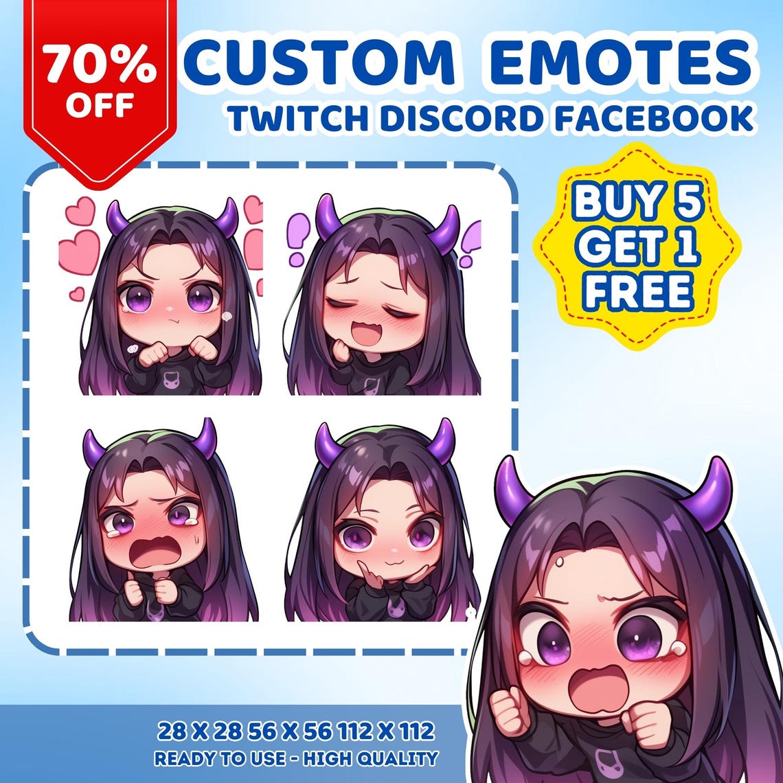Custom Emotes Twitch Emote for Stream Emote Discord Youtube Emote for ...