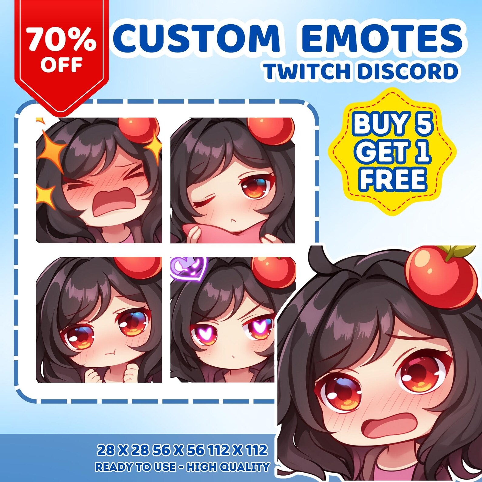 Custom Emotes Twitch Emote for Stream Emote Discord Youtube Emote for ...