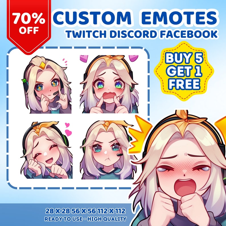 Custom Emotes Twitch Emote for Stream Emote Discord Youtube Emote for ...