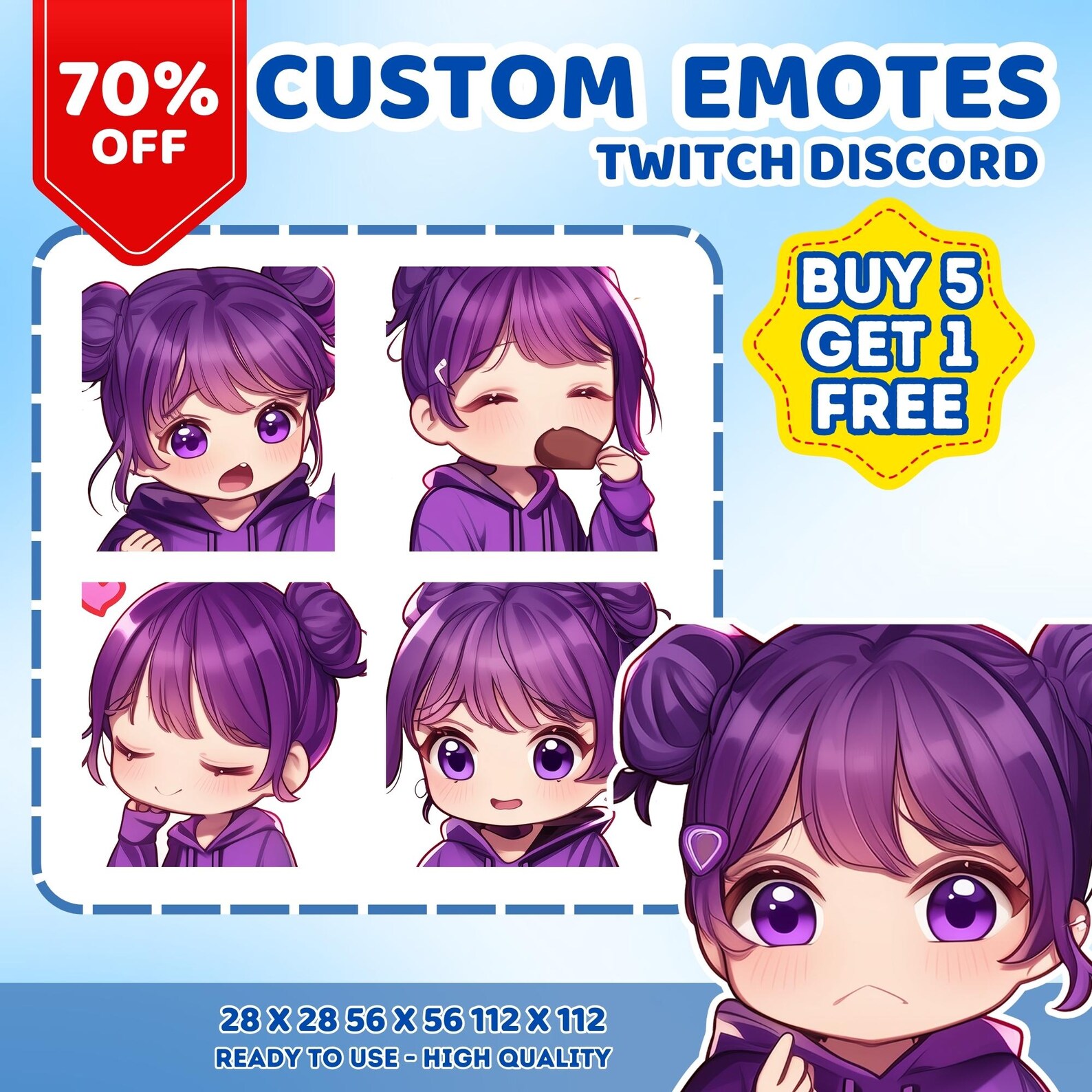 Custom Emotes Twitch Emote for Stream Emote Discord Youtube Emote for ...