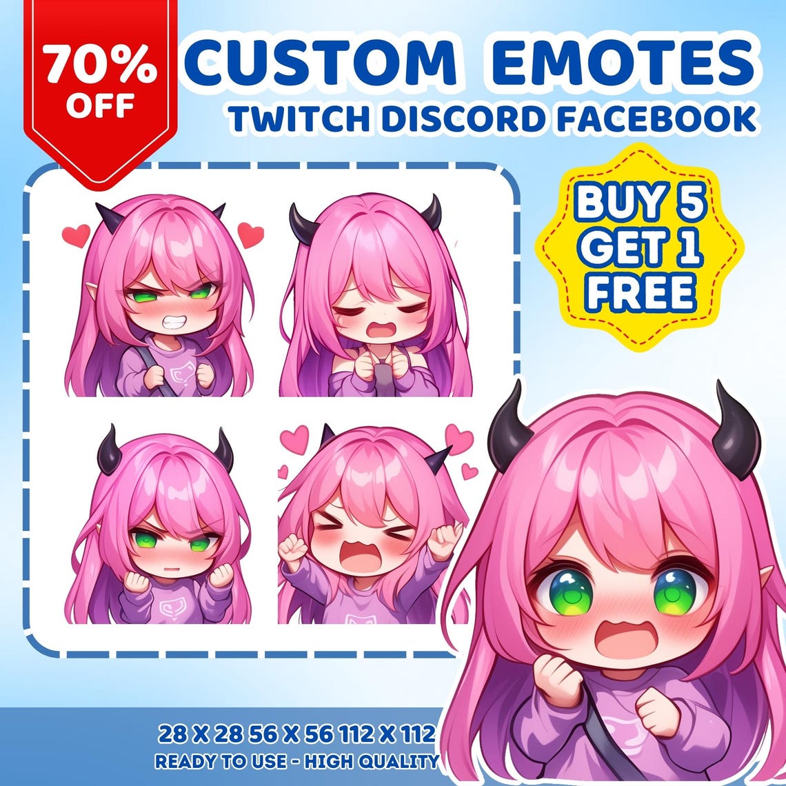 Custom Emotes Twitch Emote for Stream Emote Discord Youtube Emote for ...