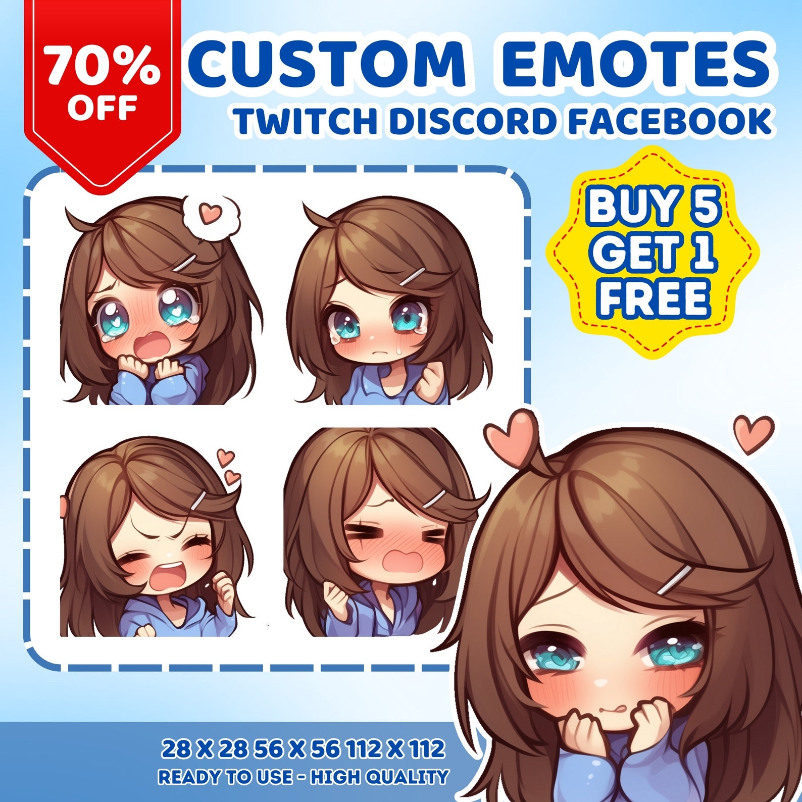 Custom Emotes Twitch Emote for Stream Emote Discord Youtube Emote for ...