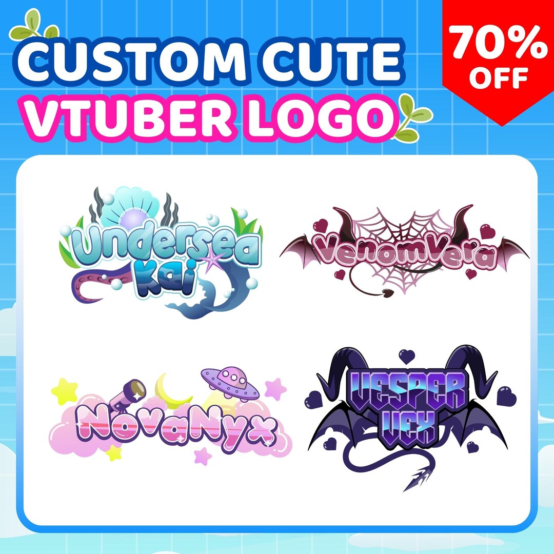 CUSTOM VTUBER LOGO Cute Logo, Kawaii Logo, Vtuber Logo Commission ...