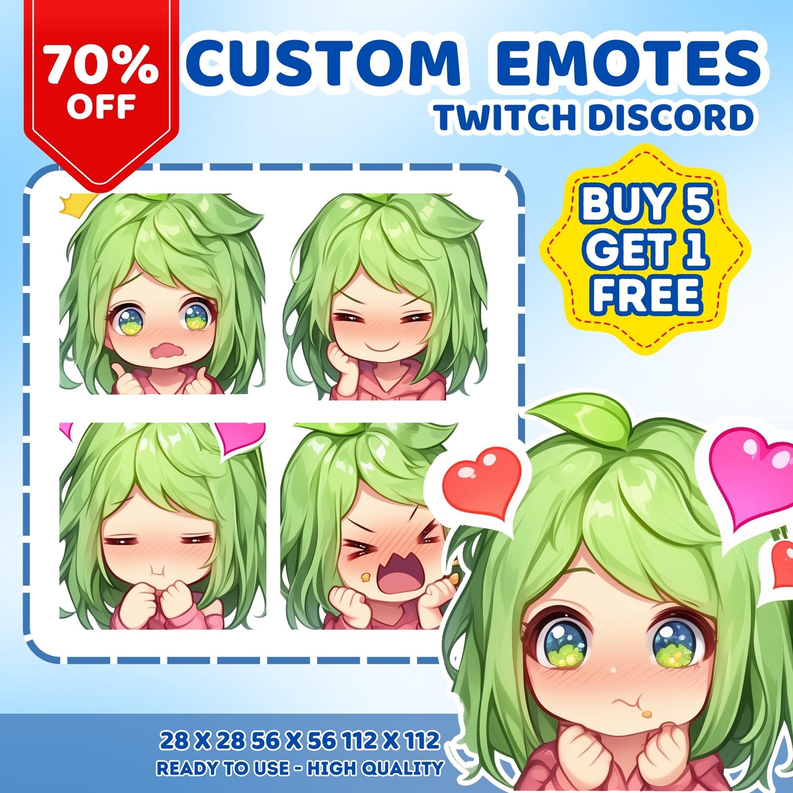 Custom Emotes Twitch Emote for Stream Emote Discord Youtube Emote for ...