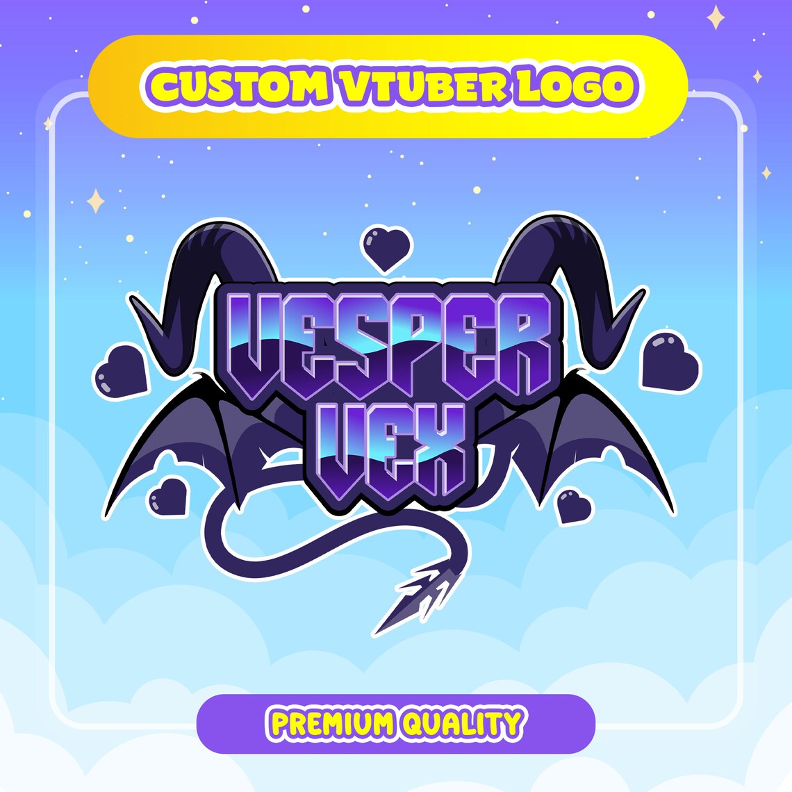 Custom Vtuber Logo Text, Cute Logo, Chibi Logo, Kawaii Logo Text ...