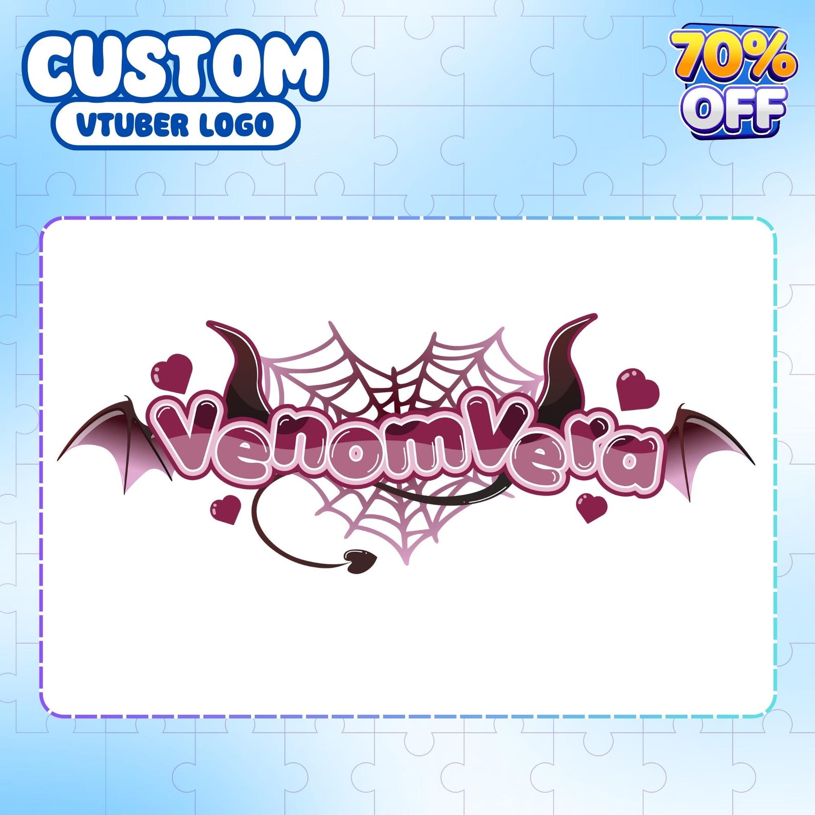 Custom Vtuber Logo Design | Kawaii Stream Branding - Etsy