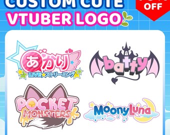 CUSTOM VTUBER LOGO Cute Logo, Kawaii Logo, Vtuber Logo Commission ...
