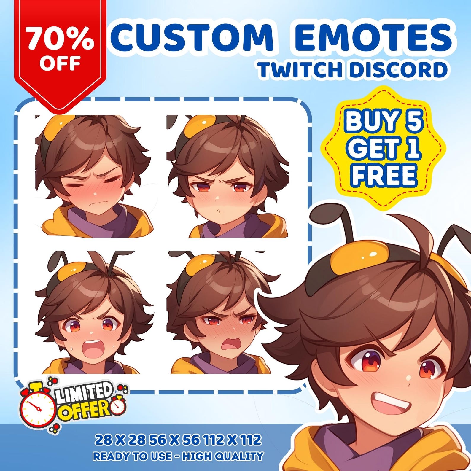 Custom Emotes Twitch Emote for Stream Emote Discord Youtube Emote for ...