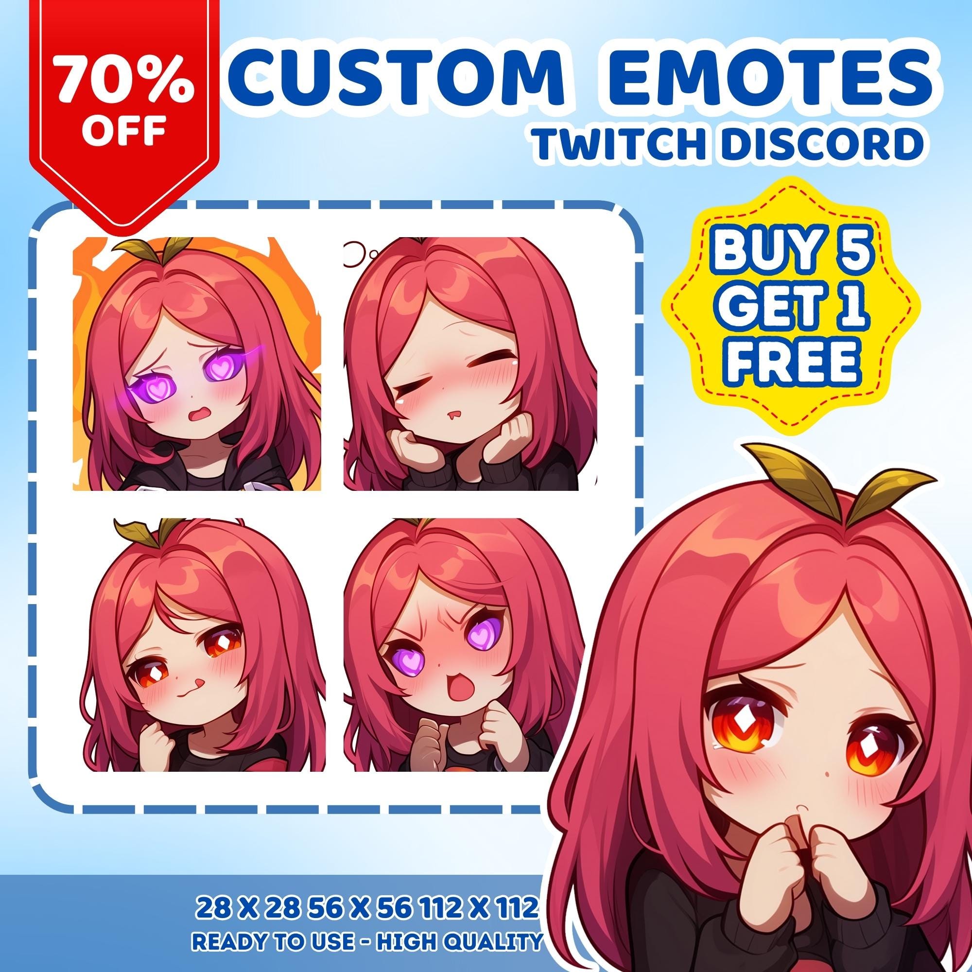 Custom Emotes Twitch Emote for Stream Emote Discord Youtube Emote for ...