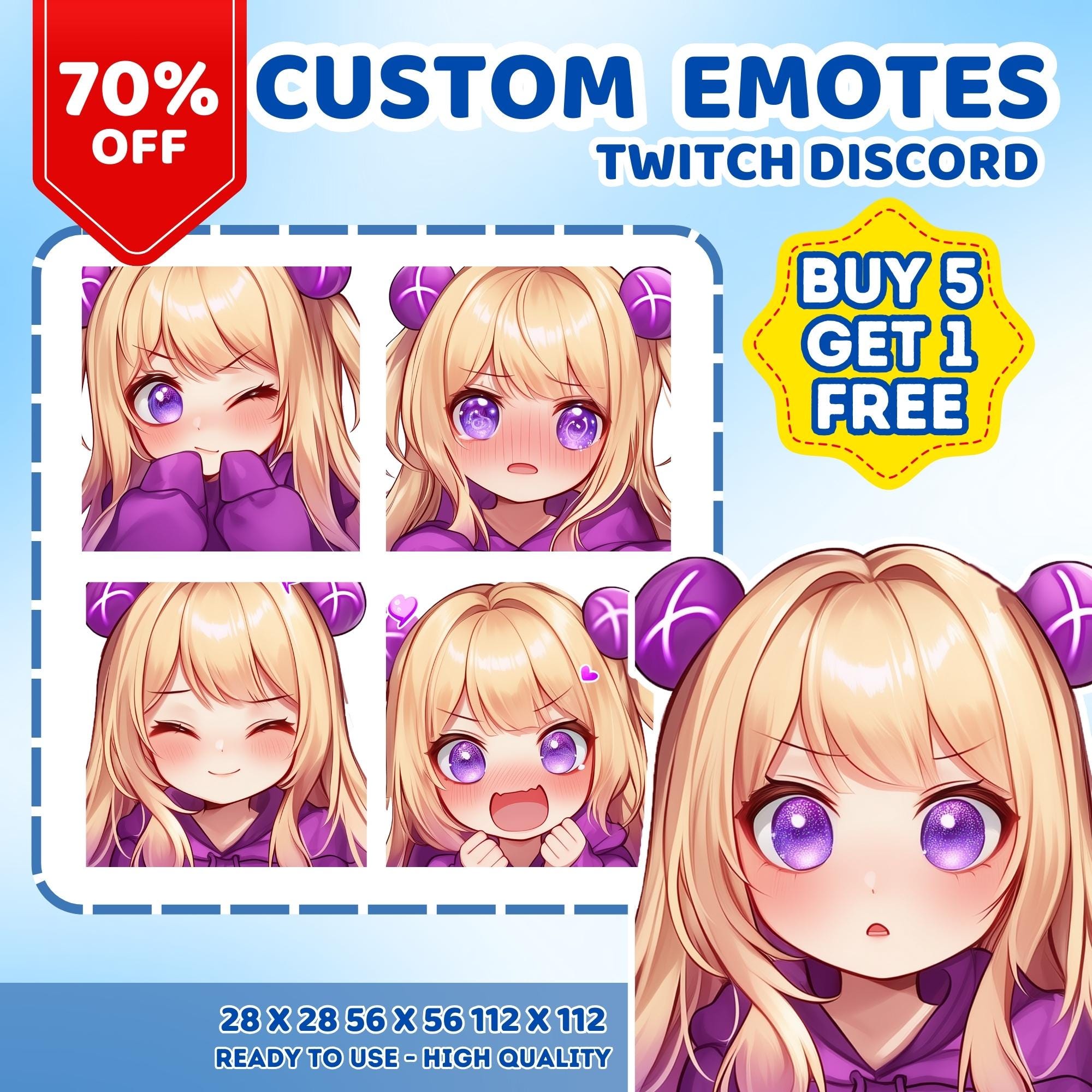 Custom Emotes Twitch Emote for Stream Emote Discord Youtube Emote for ...