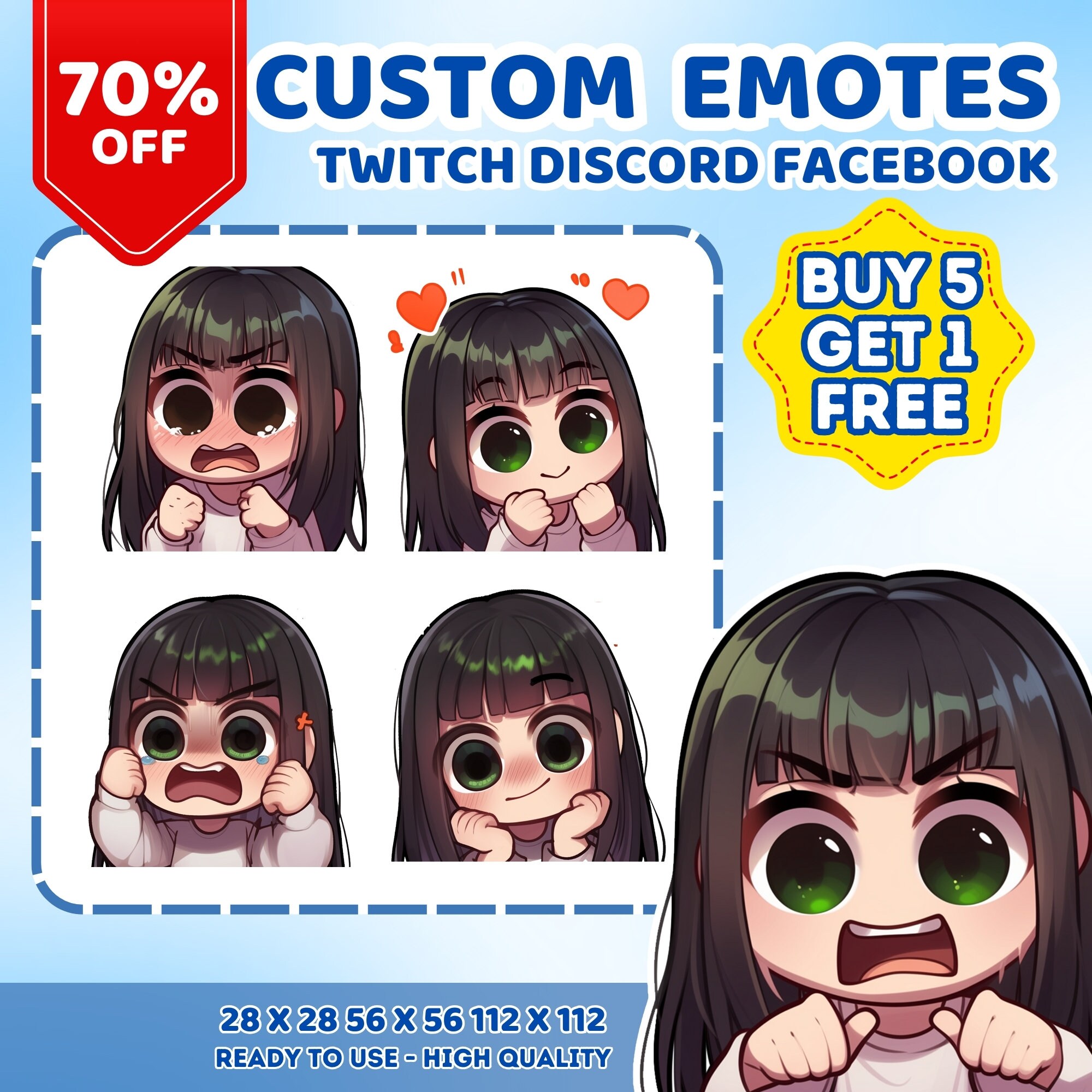 Custom Emotes Twitch Emote for Stream Emote Discord Youtube Emote for ...