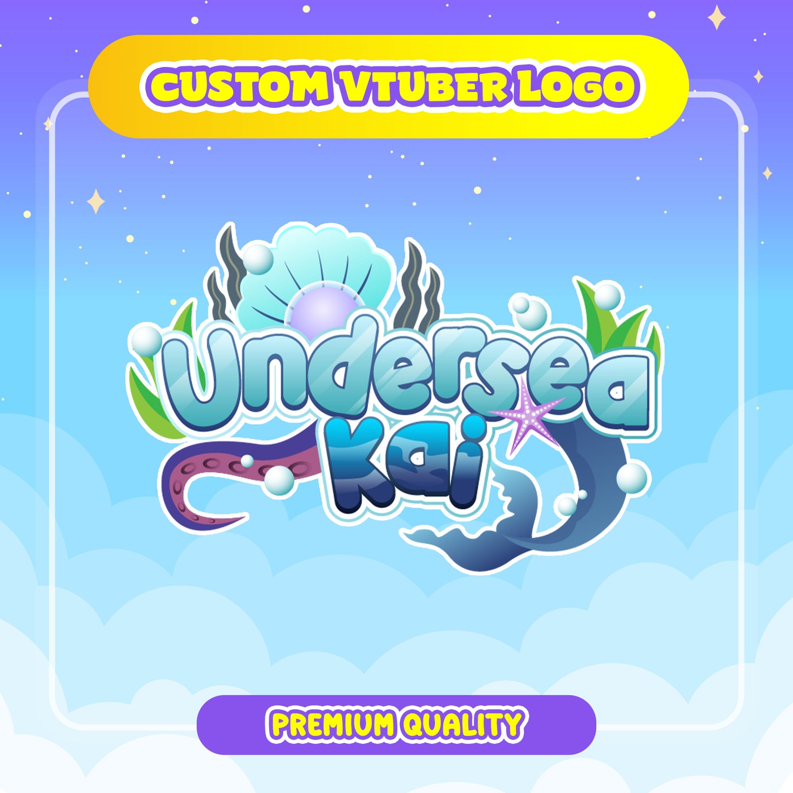 Custom Vtuber Logo Text, Cute Logo, Chibi Logo, Kawaii Logo Text ...