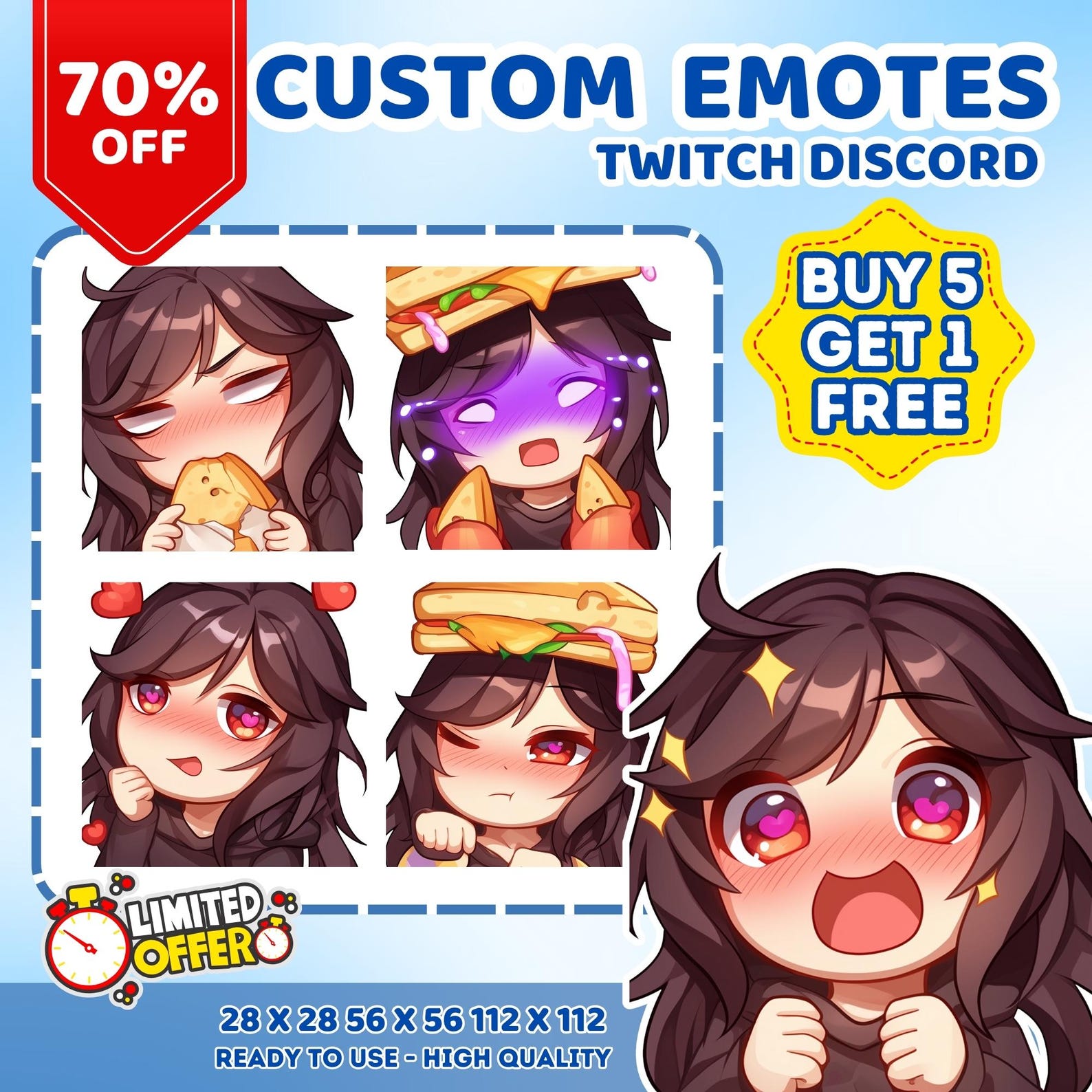 Custom Emotes Twitch Emote for Stream Emote Discord Youtube Emote for ...
